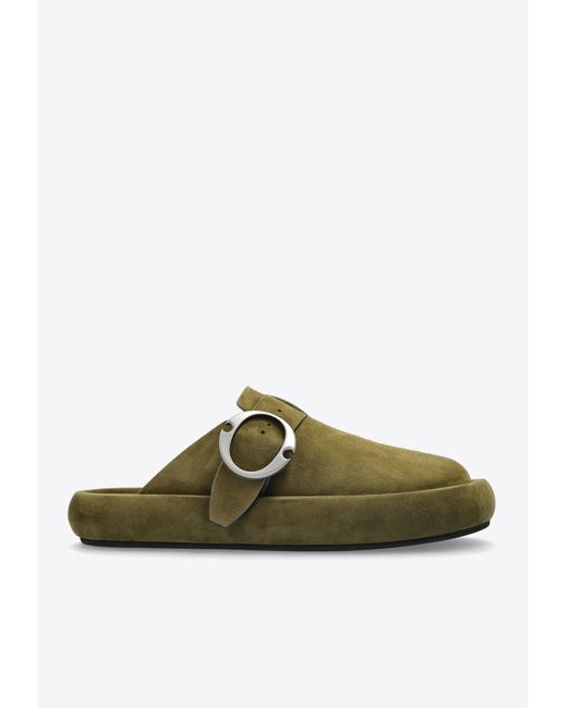 McQueen Arc Suede Clog Slides in Green for Men | Lyst