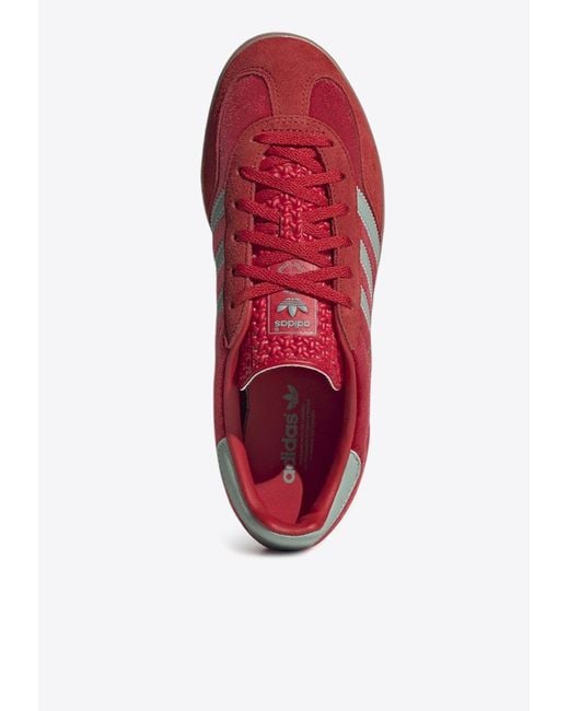 adidas Originals Gazelle Indoor Suede Sneakers in Red | Lyst