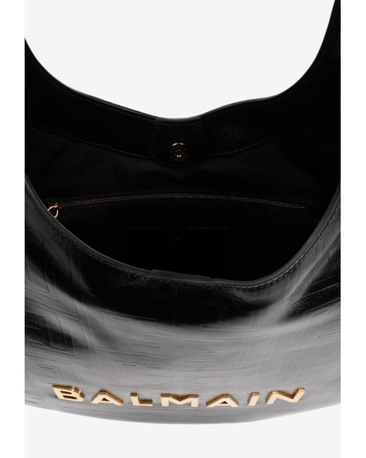 Balmain Large 1945 Crinkled Leather Tote Bag in Black | Lyst