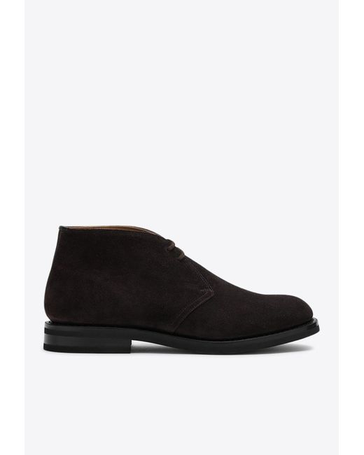Church's Desert Suede Leather Boots in Black for Men | Lyst