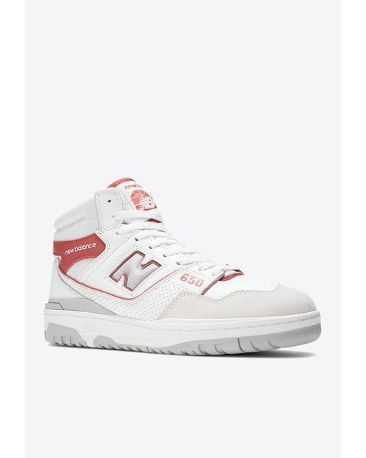 New Balance 650 High-top Sneakers In White With Astro Dust And Angora ...