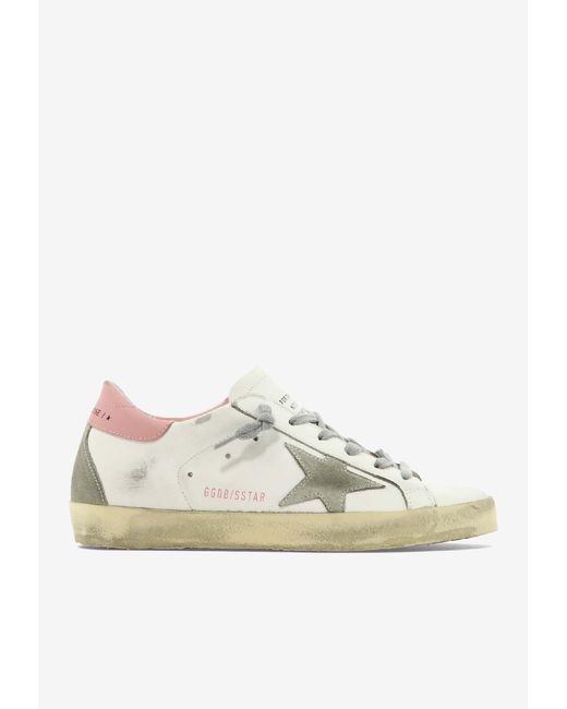 Golden Goose Super-Star Low-Top Sneakers in White | Lyst