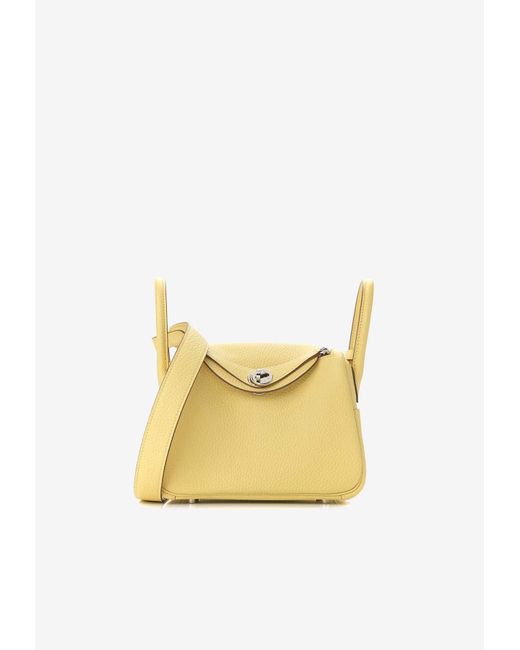 Hermès Mini Lindy 20 in Yellow | Lyst