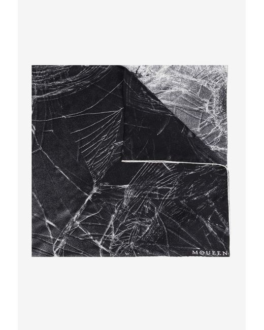 Alexander McQueen Smash Glass Motif Silk Scarf in Black | Lyst