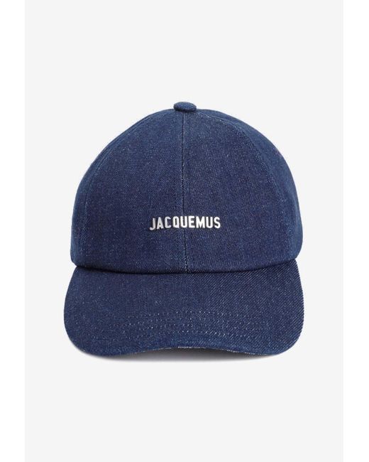 Jacquemus Logo Denim Baseball Cap in Blue for Men | Lyst