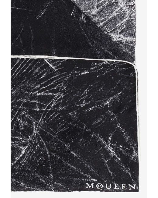 Alexander McQueen Smash Glass Motif Silk Scarf in Black | Lyst