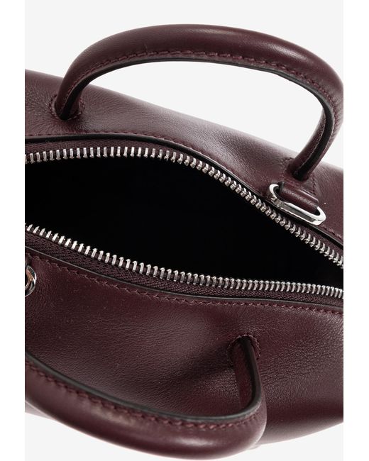 Max Mara Small Holdall Leather Top Handle Bag in Red | Lyst
