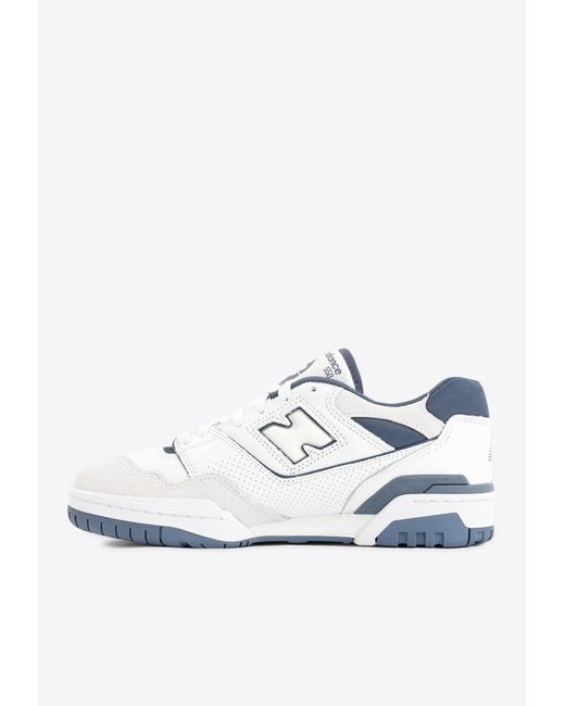 New Balance 550 Low-top Leather Sneakers White And Dusty Blue Leather ...