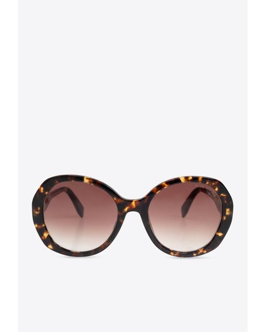Marc Jacobs Oval-Frame Acetate Sunglasses in Natural | Lyst
