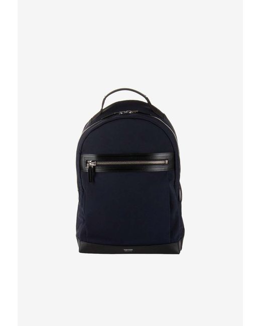 Tom Ford Backpack With Leather-Trims in Blue for Men | Lyst