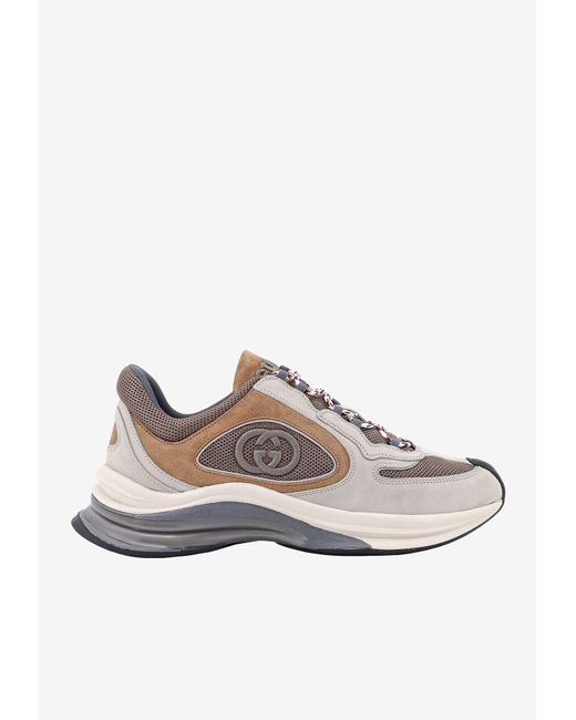 Gucci Interlocking G Running Sneakers in Brown for Men | Lyst