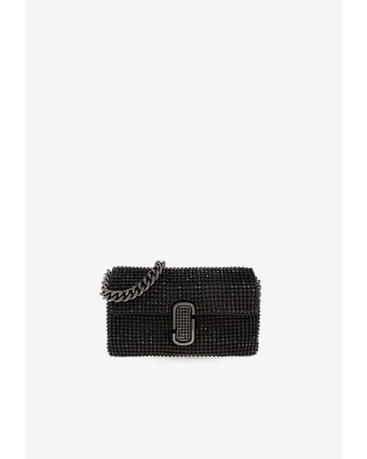 Marc Jacobs The Mini J Marc Jeweled Crossbody Bag in White | Lyst