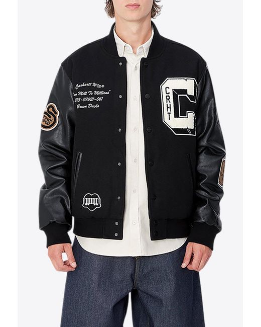 Carhartt Ducks Embroidered Bomber Jacket in Black for Men | Lyst
