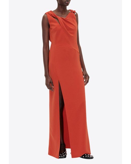 Stine Goya Knotted Maxi Dress in Red | Lyst