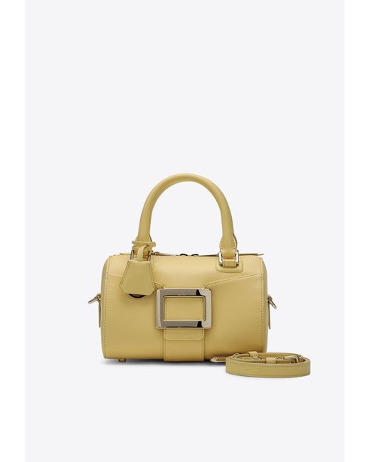 Roger Vivier Belle Vivier Leather Top Handle Bag in Metallic | Lyst