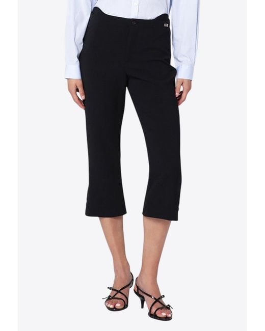 Victoria Beckham Cropped Pants in Black | Lyst