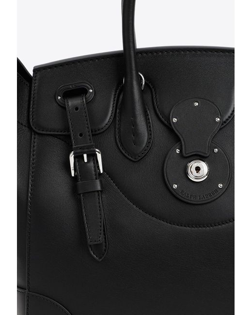 Ralph Lauren Ricky 33 Soft Leather Top Handle Bag in Black | Lyst