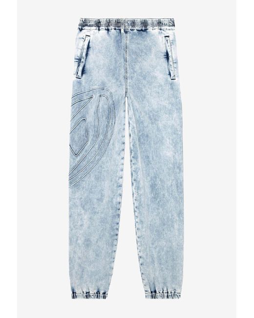 DIESEL D-Lab-S2 Embroidered Logo Denim Pants in Blue for Men | Lyst