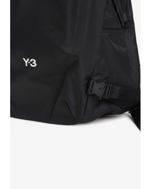 Y-3 Logo Nylon Backpack in Black for Men | Lyst