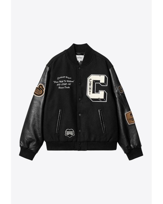 Carhartt Ducks Embroidered Bomber Jacket in Black for Men | Lyst