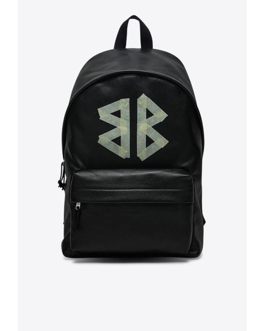 Balenciaga Explorer Tape Type Bb Logo Leather Backpack in Black for Men ...