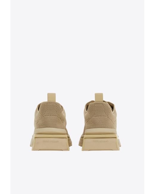 Ferragamo Nima Running Knit Low-Top Sneakers in Natural for Men | Lyst