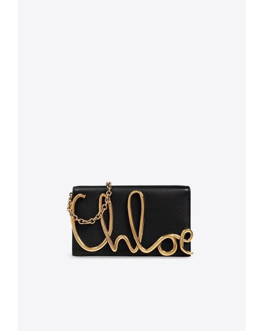 Chloé Iconic Logo Crossbody Bag in Black | Lyst