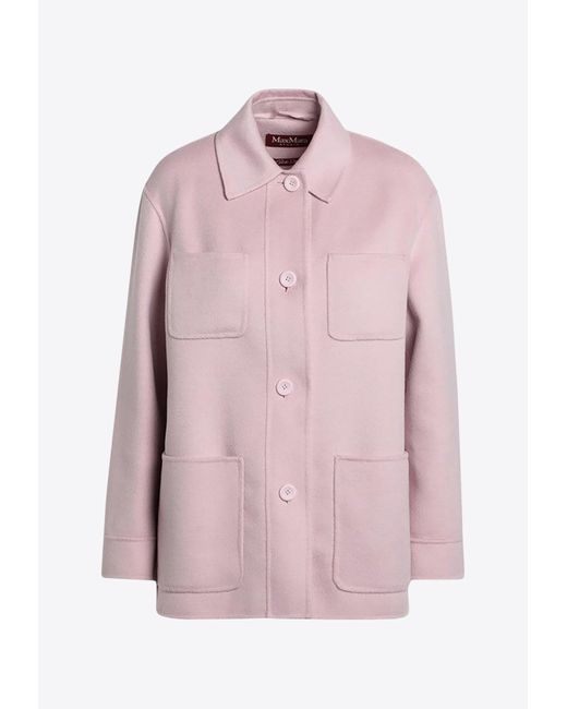 Max Mara Classic Wool-Blend Jacket in Pink | Lyst