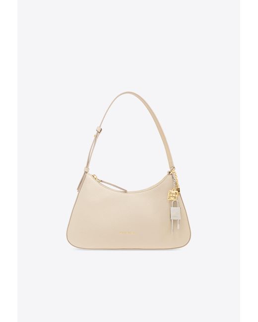 Givenchy Lucky Lock Leather Shoulder Bag in White | Lyst