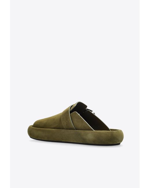 McQueen Arc Suede Clog Slides in Green for Men | Lyst