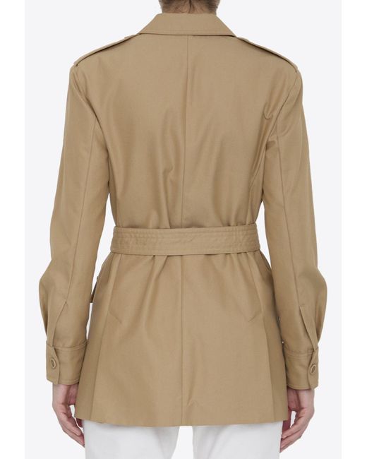Max Mara Pacos Belted Field Jacket in Natural | Lyst