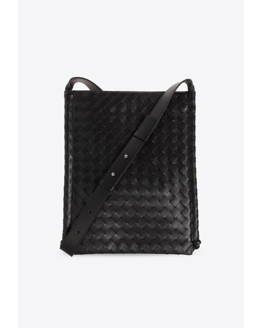 Bottega Veneta Large Flat Loop Intrecciato Leather Messenger Bag in ...