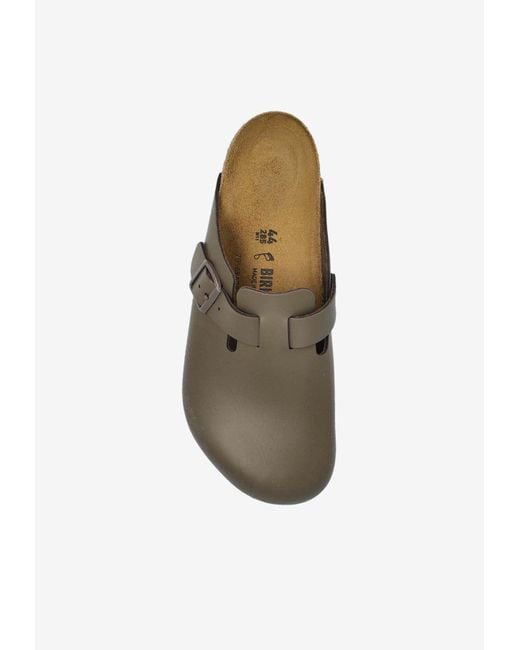 Birkenstock Boston Leather Buckled Clogs in Gray for Men | Lyst