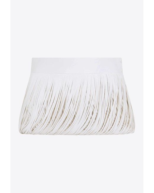 Alaïa Threaded Leather Belt in White | Lyst