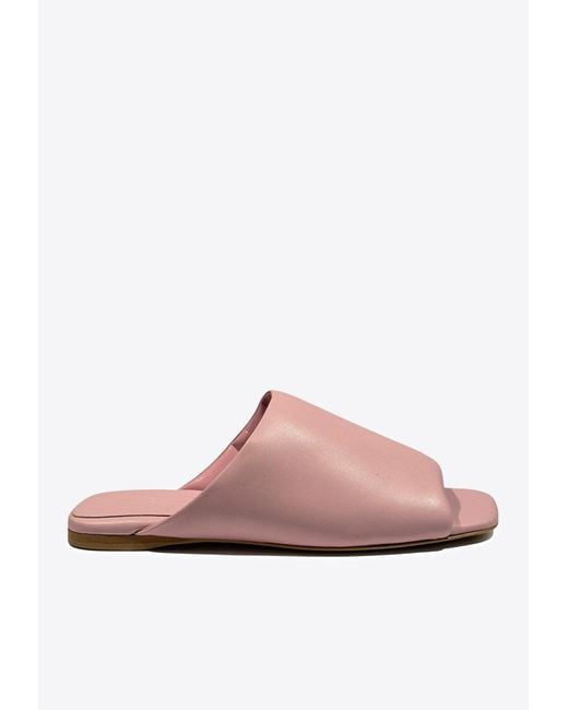 LA ROSE Nappa Leather Slides in Pink | Lyst