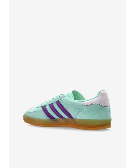 adidas Originals Gazelle Indoor Leather Low-Top Sneakers in Blue | Lyst