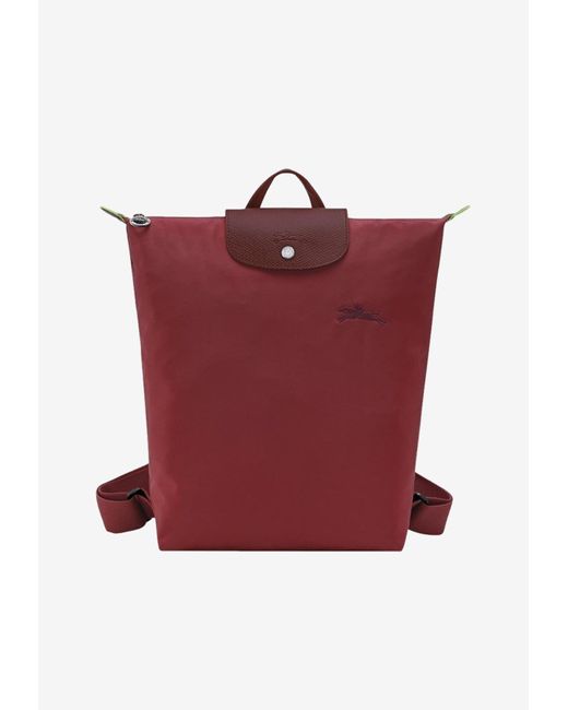 Longchamp Medium Le Pliage Backpack in Red | Lyst