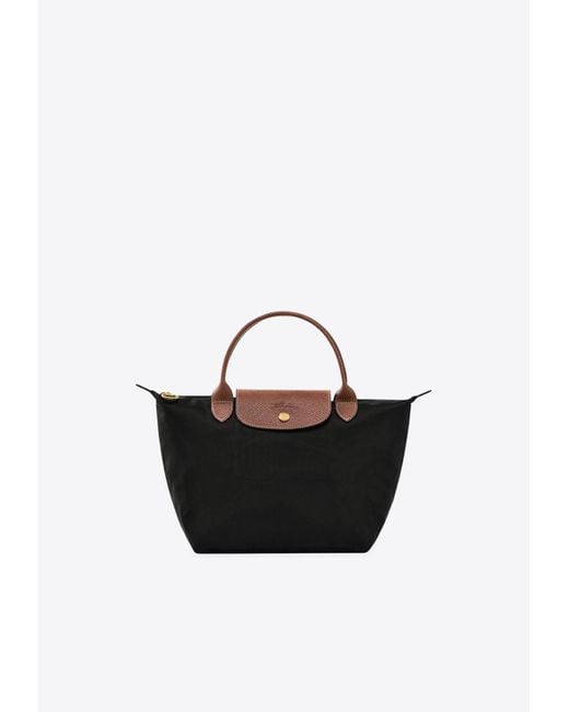 Longchamp Small Le Pliage Original Top Handle Bag in Black | Lyst