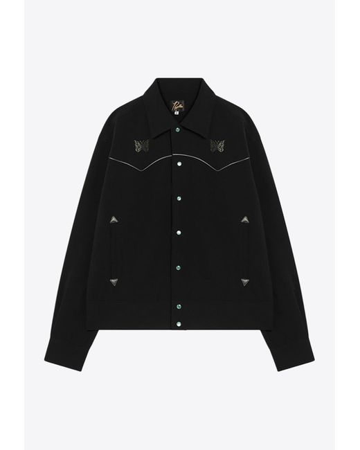 Needles Logo Embroidered Cowboy Jacket in Black for Men | Lyst