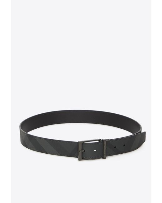 Burberry Signature Check Reversible Belt in White for Men | Lyst