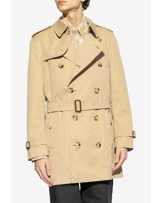 Burberry Short Kensington Heritage Trench Coat in Natural for Men | Lyst
