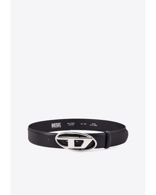 DIESEL B-1Dr Oval D Buckle Leather Belt in White for Men | Lyst