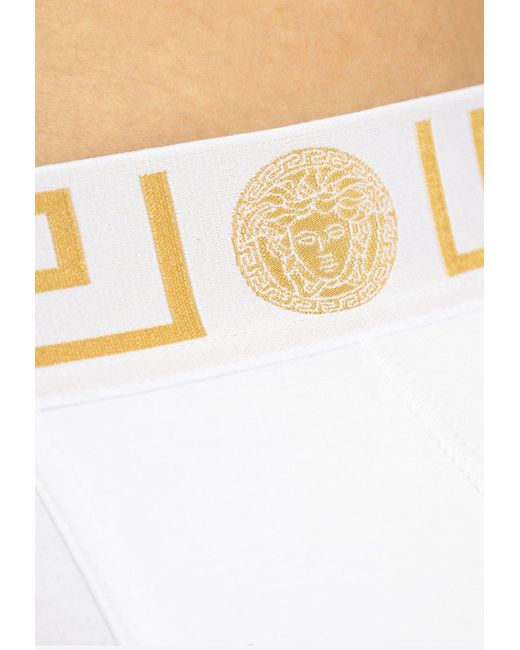 Versace Greca Border Boxers in White for Men | Lyst