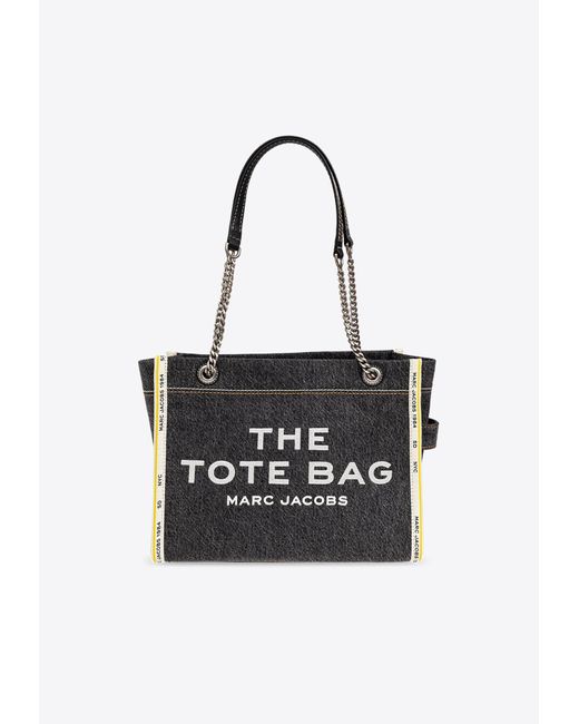 Marc Jacobs Medium Denim Tote Bag in White | Lyst