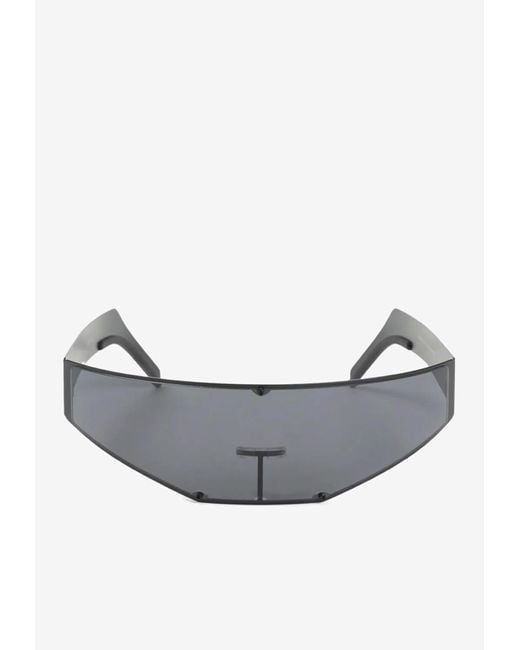 Rick Owens Cyclops Shield Sunglasses in Gray for Men | Lyst