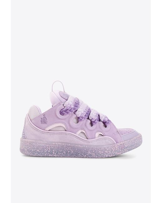 Lanvin Curb Speckled Low-Top Sneakers in Purple | Lyst