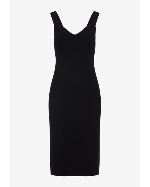 Max Mara Teak Compact Midi Dress in Black | Lyst