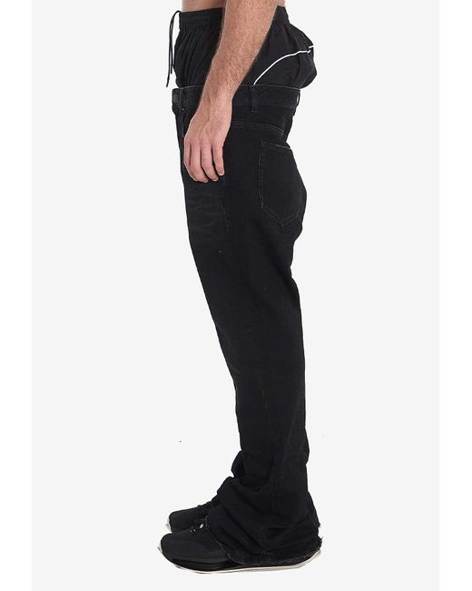 Balenciaga Layered Flared Jeans in Black for Men | Lyst