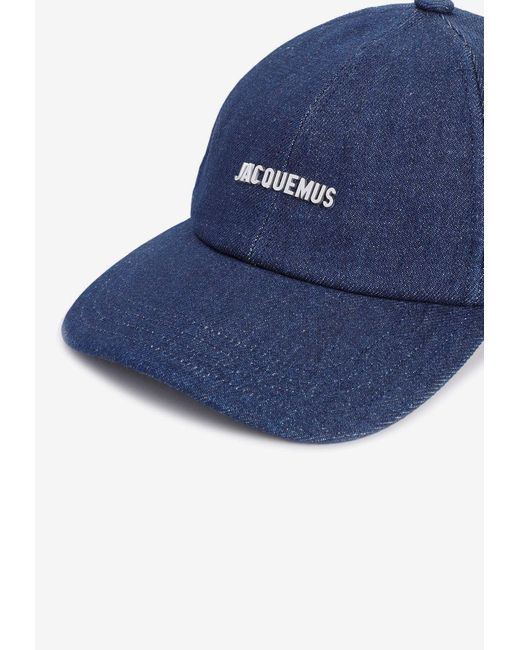 Jacquemus Logo Denim Baseball Cap in Blue for Men | Lyst