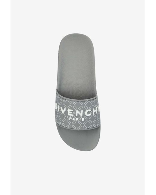 Givenchy Monogram Rubber Slides in White for Men | Lyst